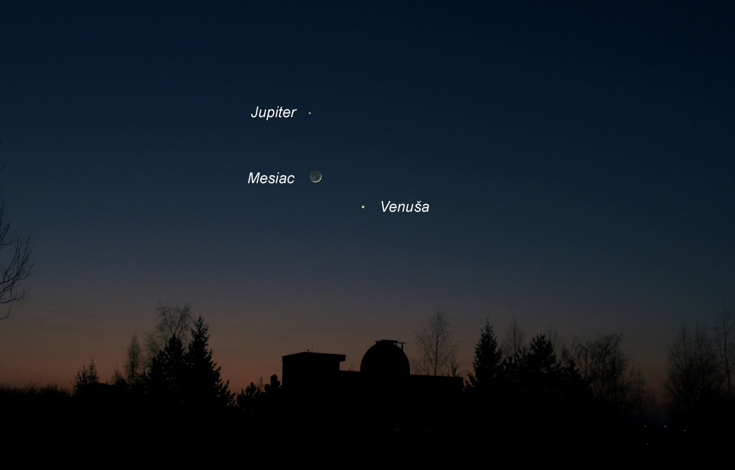 Dva klenoty na oblohe – konjunkcia Jupitera s Venušou - SZA | Slovenský ...